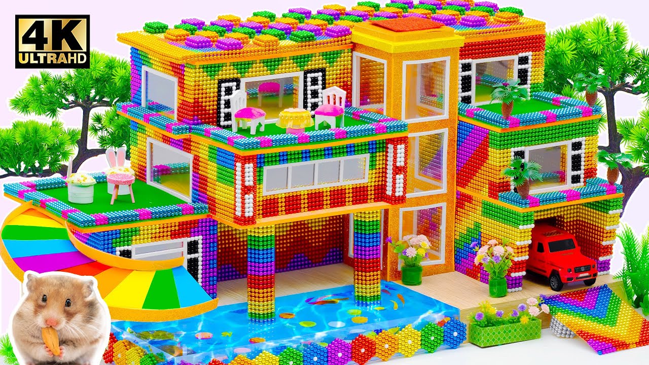 DIY LEGO | Build Minecraft Villa Have Elevator, Water Slide To Swimming ...