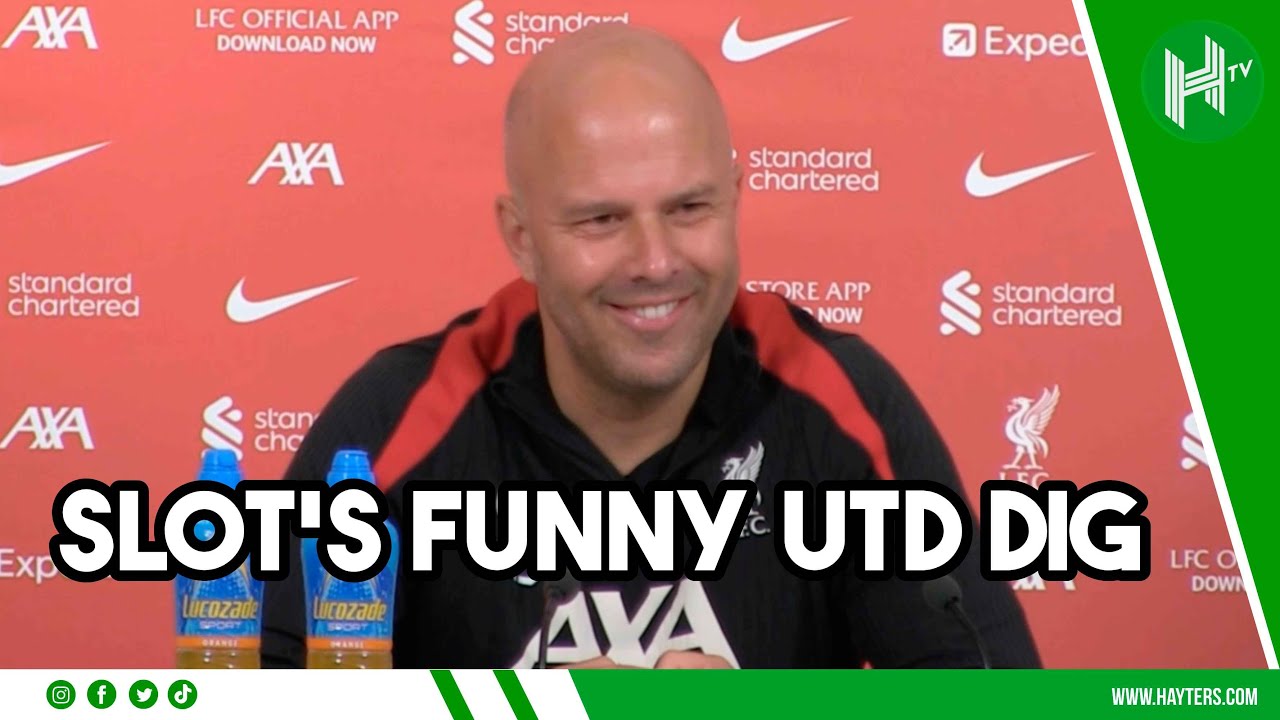 Arne Slot aims FUNNY dig at Man Utd! - YouTube