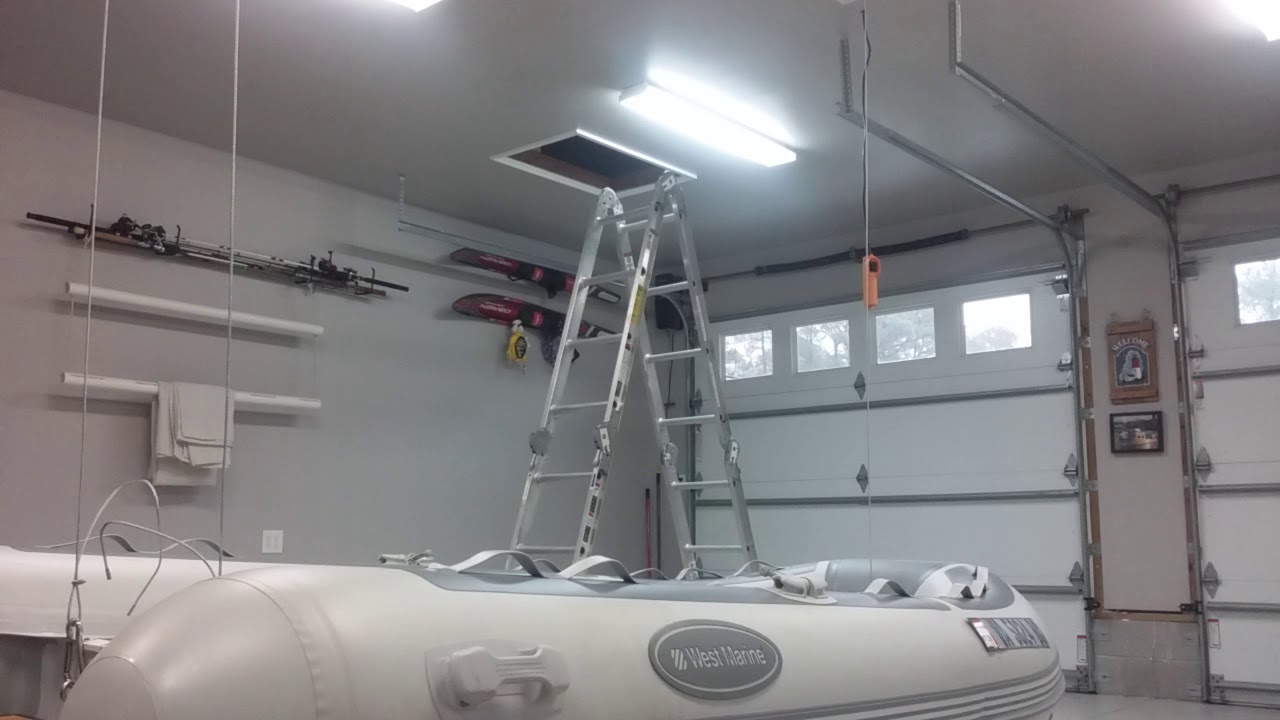 Dingy storage in garage - YouTube