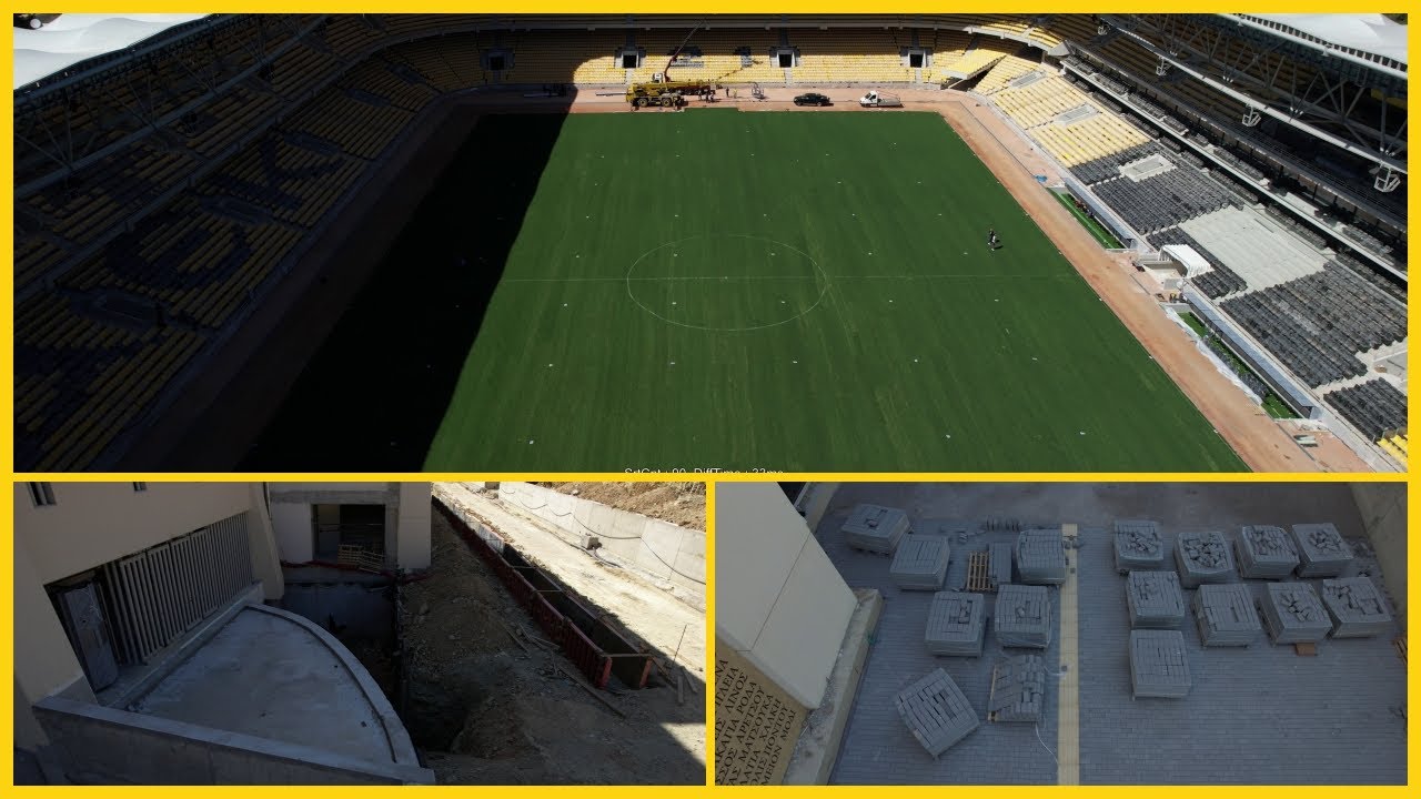 DRONE 4K FULL ZOOM ΣΕ ΑΓ. ΧΩΡΟ-ΜΑΤΡΙΧ-ΣΥΝΟΔΑ ΕΡΓΑ ΣΚΑΛΕΣ ΣΤΟ ΓΗΠΕΔΟ ΑΕΚ ...