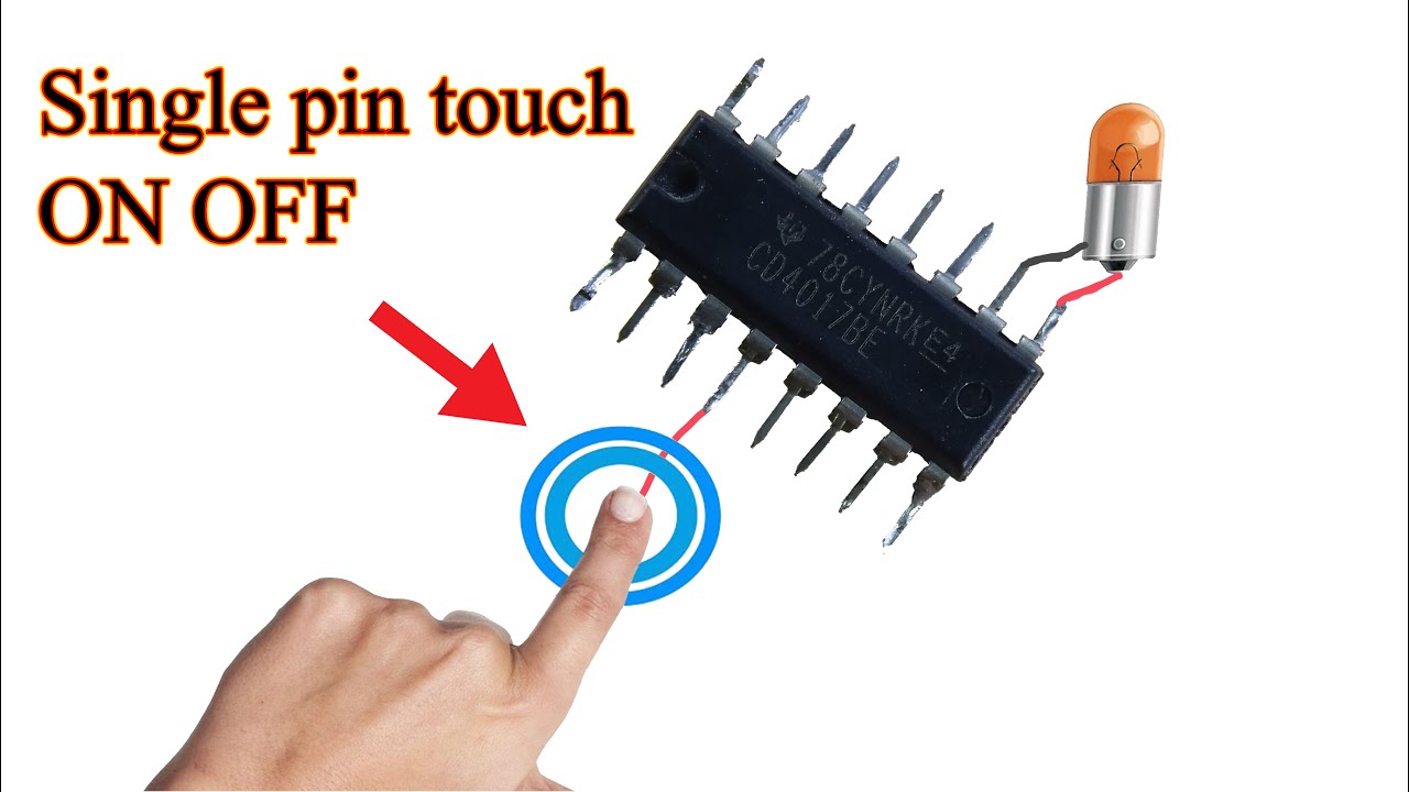 How to make single pin touch ON OFF diy circuit using CD4017 ic - YouTube