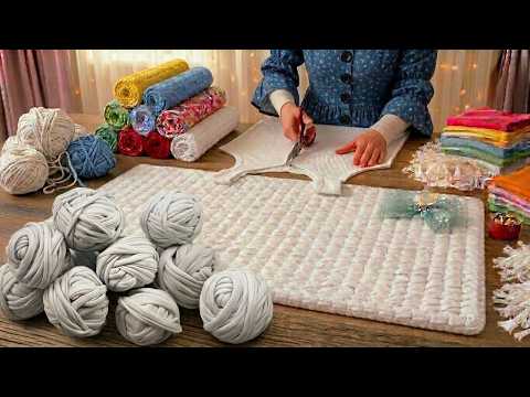 WOW! No Sewing Machine Needed – Turn Old T-Shirts & Tank Tops Into This Rug!