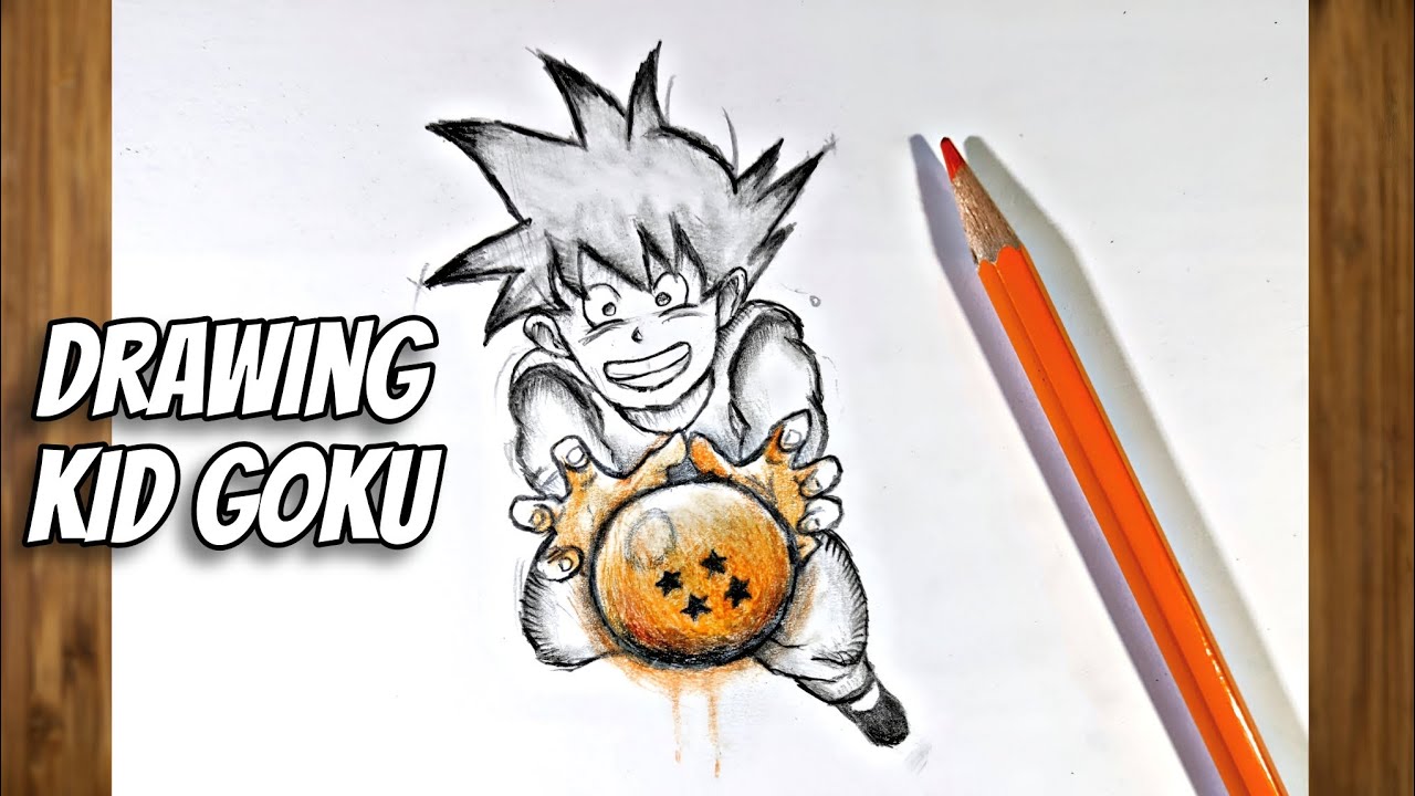 How to Draw KID GOKU Step by Step (Anime drawing Time-lapse) - YouTube