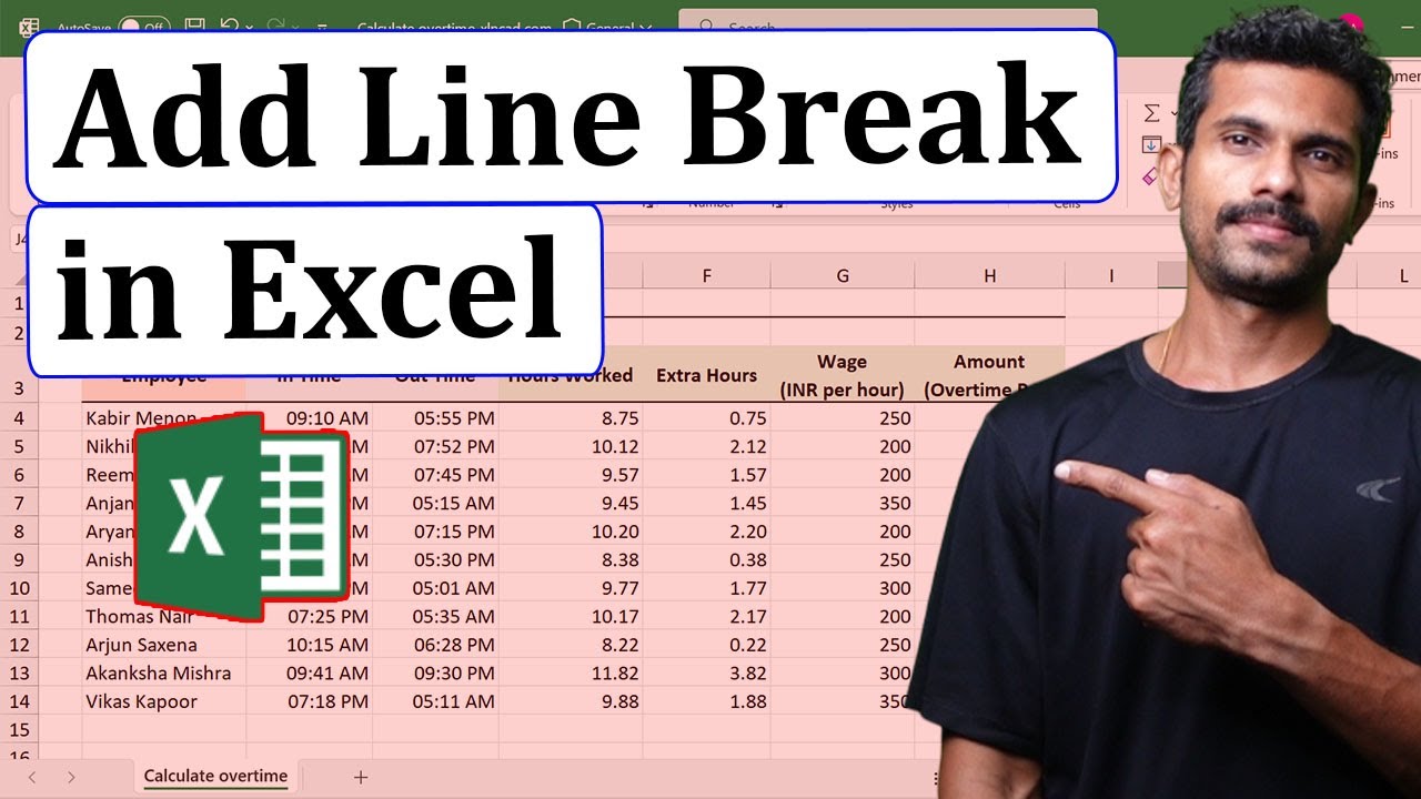 How to Add a new Line in Microsoft Excel - YouTube