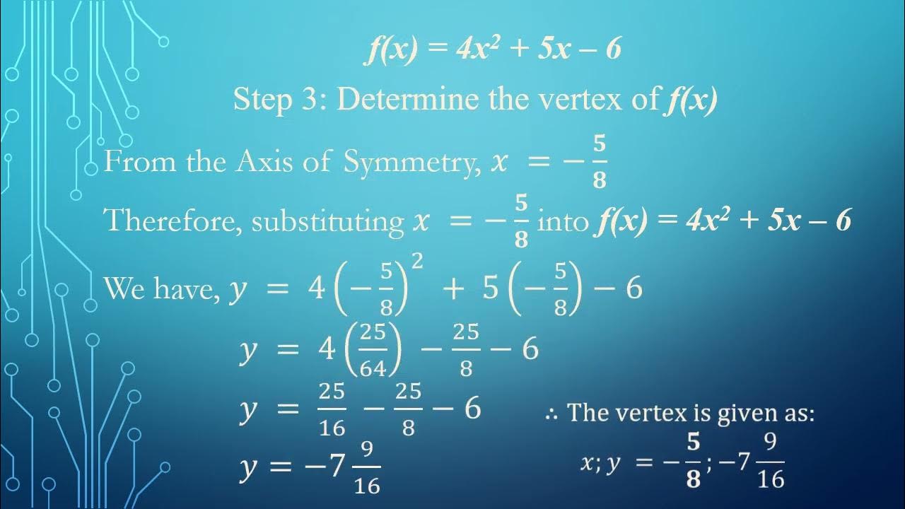 Graphing Quadratic Function - YouTube
