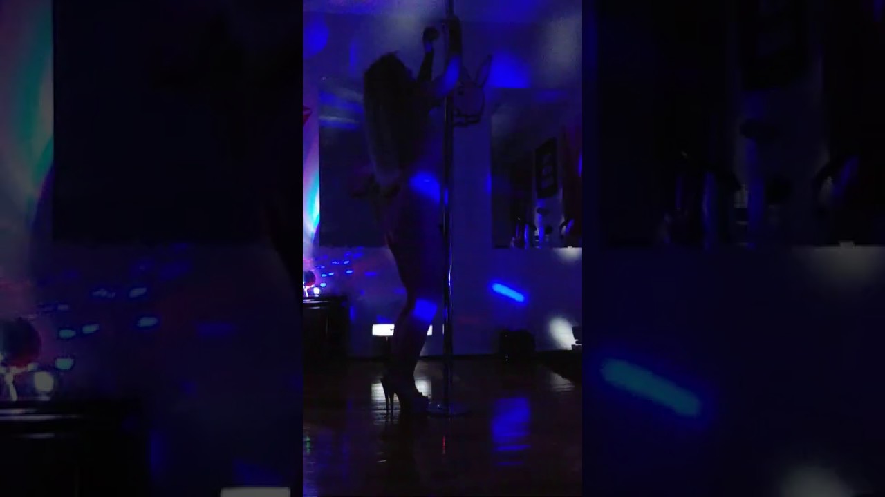 Euro Blonde Climbs Stripper Pole in High Heels and Pink Nylons/Tights ...