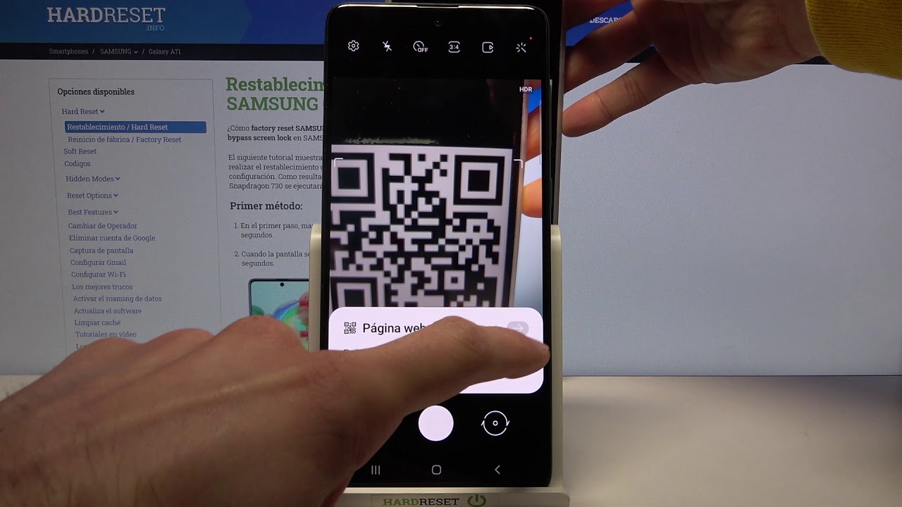 Cómo escanear un código QR con SAMSUNG Galaxy A71 - códigos QR - YouTube