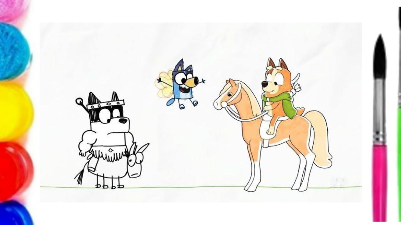 How to Draw Bingo and Bluey ||Easy Drawing for Kids and Toddlers. - YouTube