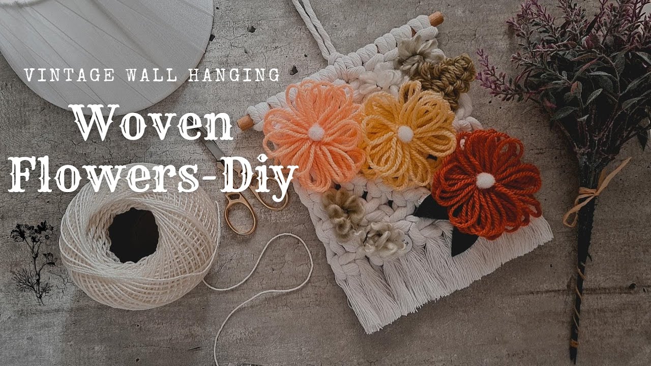 Woven flowers using a RULER! An innovative way to create yarn flowers ...