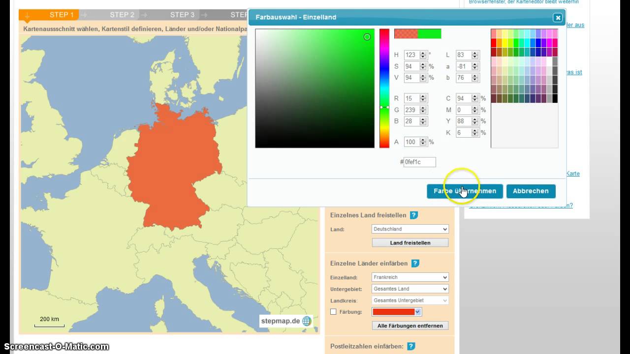 Farbeinstellungen bei StepMap - YouTube