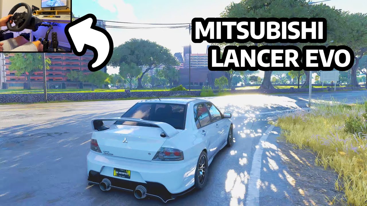The Crew Motorfest Lancer Evo steering wheel and shifter gameplay - YouTube