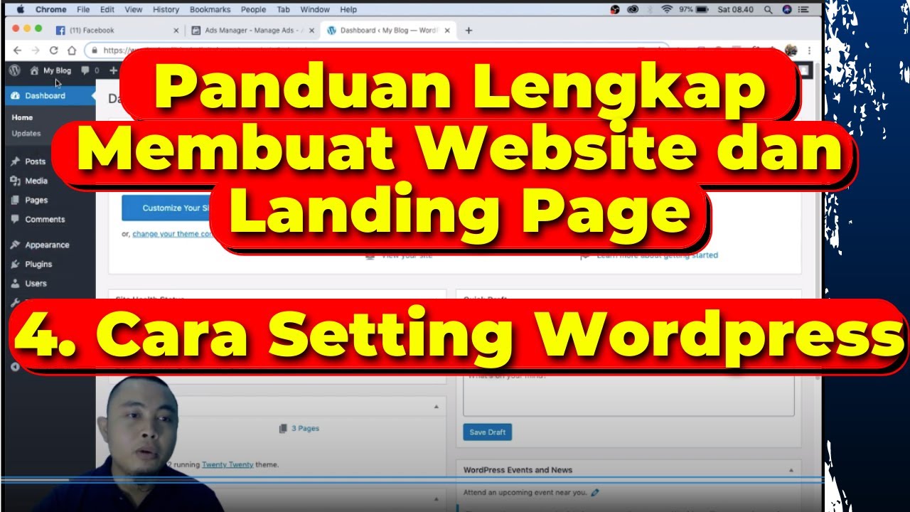 Cara Membuat Website dan landing page (4. Settingan Dasar Wordpress) - YouTube