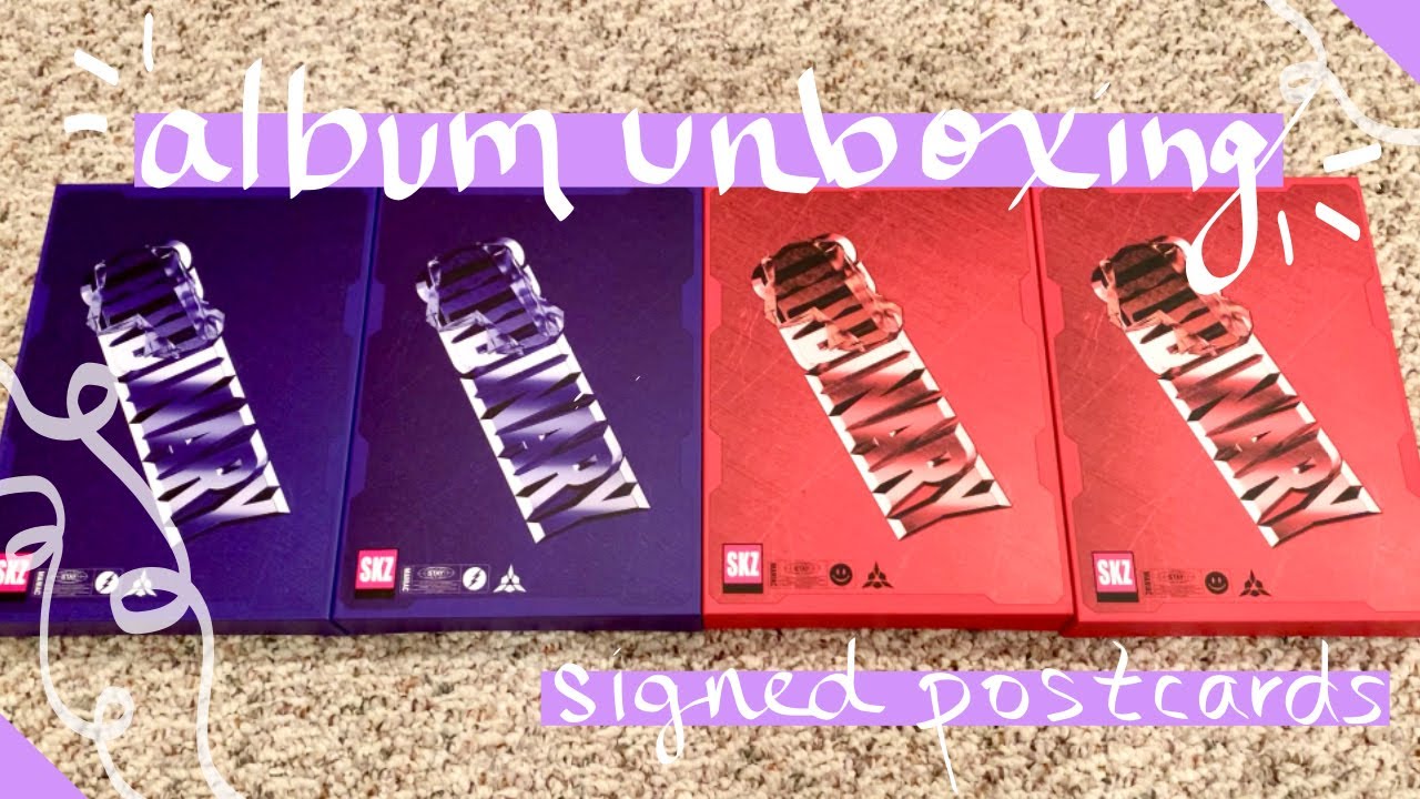 signed skz postcards ~~ unboxing 4 copies of skz's oddinary album ...