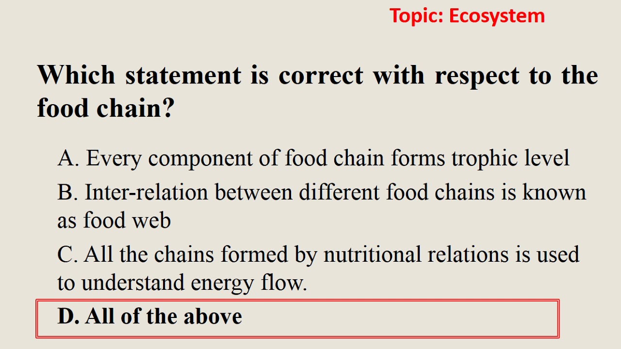 Quiz on Ecosystem | GK Questions on Ecosystem | EST Quiz on topic ...