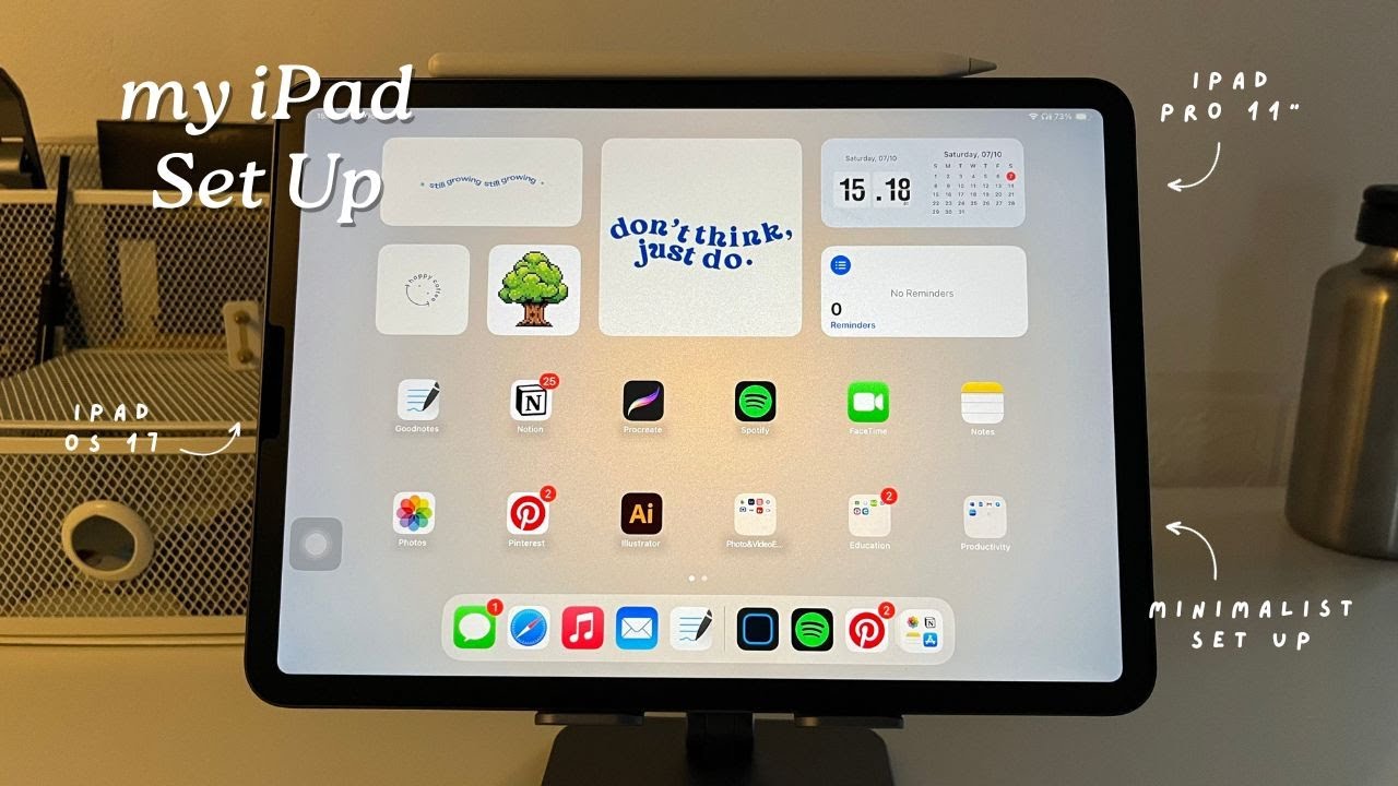 Customize my iPad Pro 11' in iOS 17 | home screen set up & unboxing ...