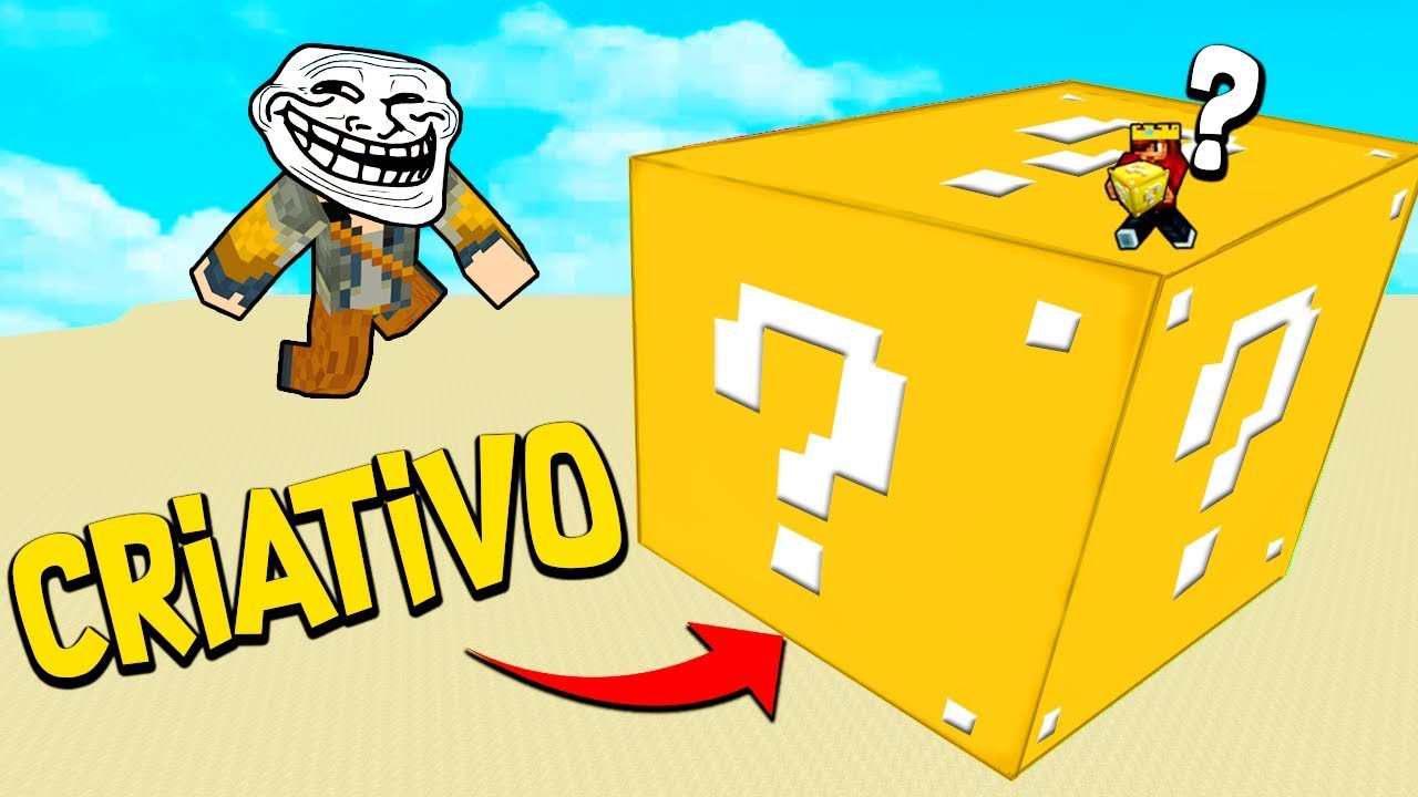 CubÃo De Lucky Block Troll Do Criativo No Minecraft Youtube