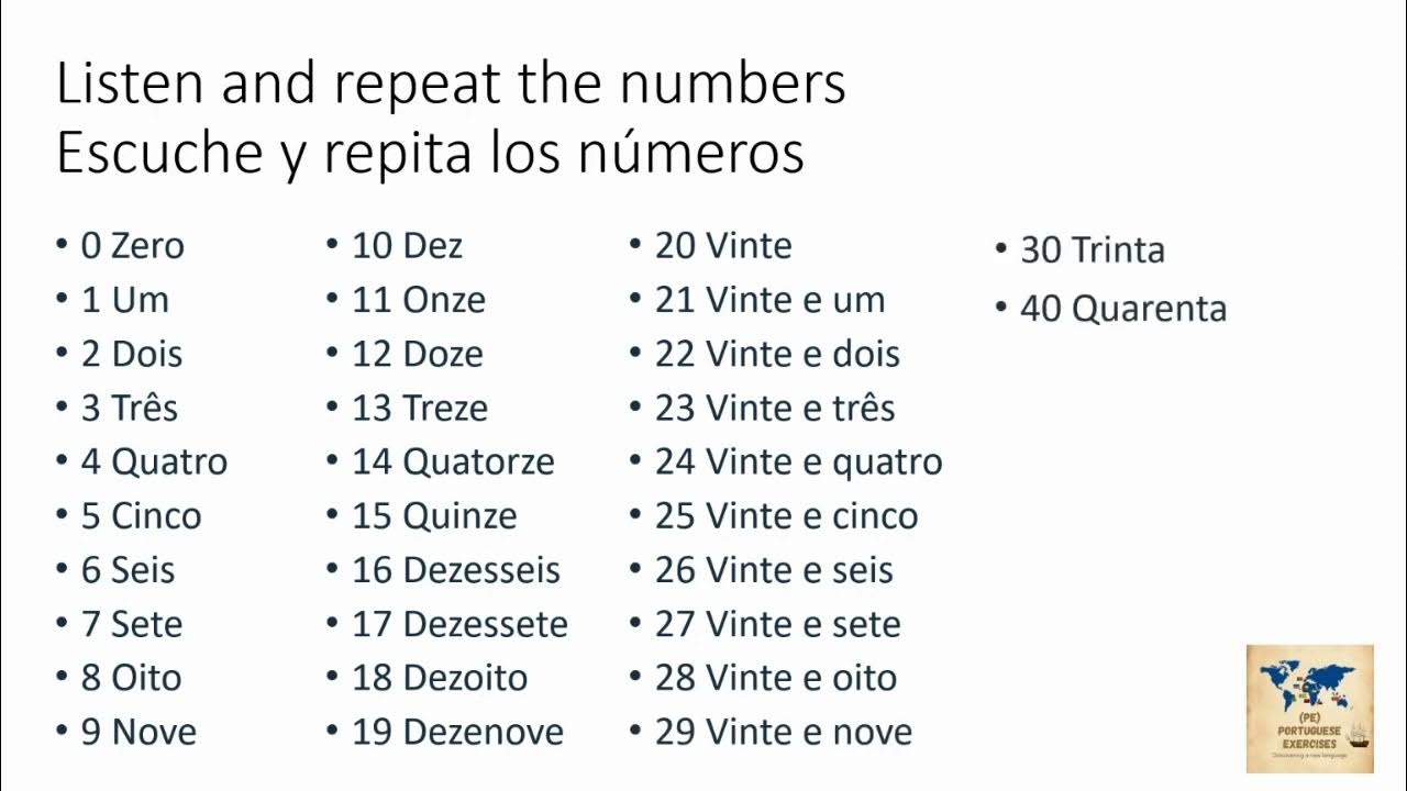 Learn Portuguese - Numbers in Portuguese 0...99 (Números em português ...