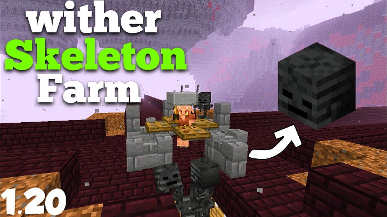 Easiest wither skeleton xp farm in minecraft bedrock 1.20 (60+ skulls ...