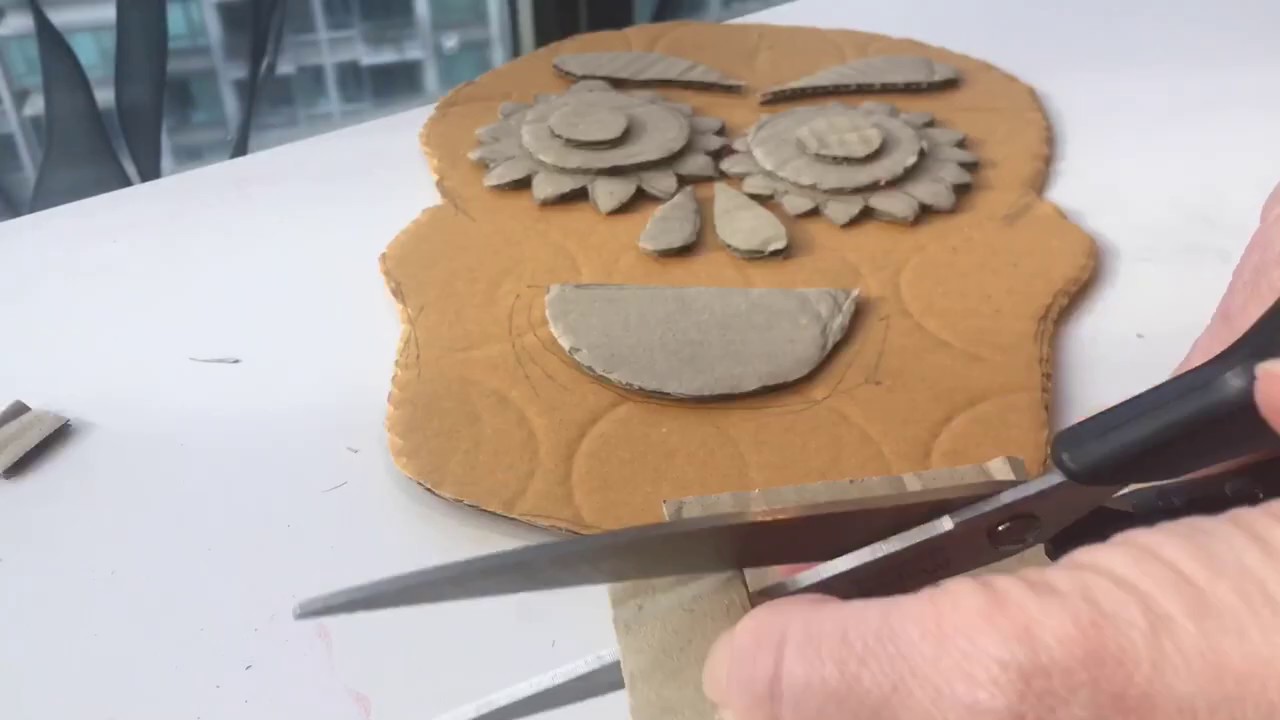 Cardboard Relief Mask - YouTube