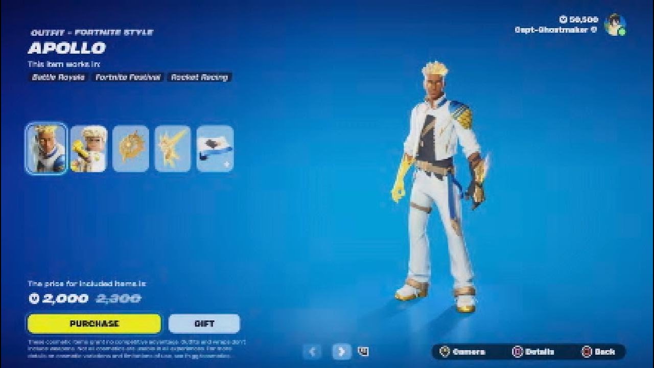 Fortnite item shop new apollo skin! - YouTube