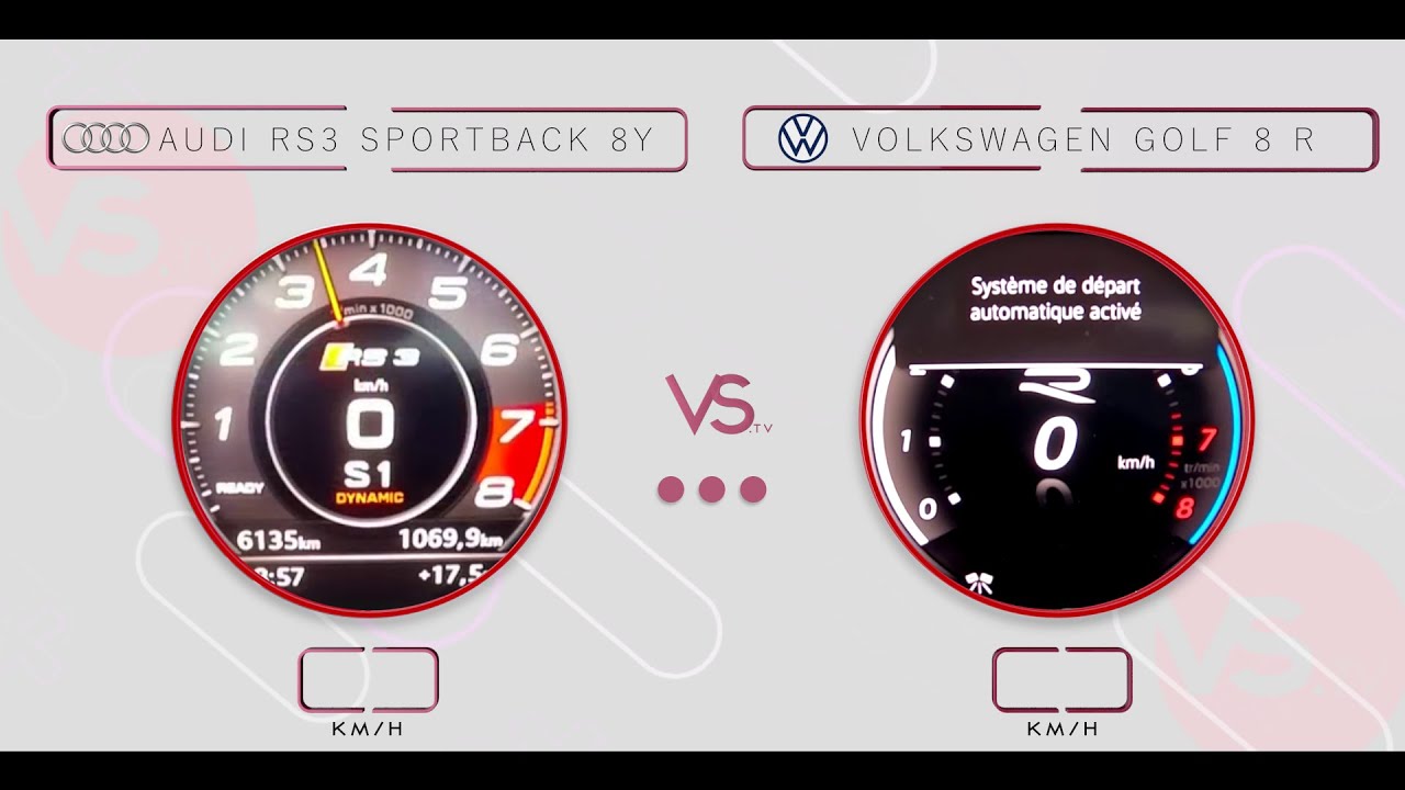 AUDI RS3 8Y VS GOLF R 8 // 0 - 280 (2023) - YouTube