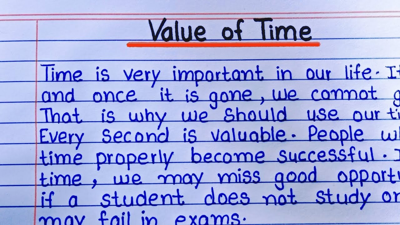 Value of Time Essay in English/Importance of time/Essay Writing for ...