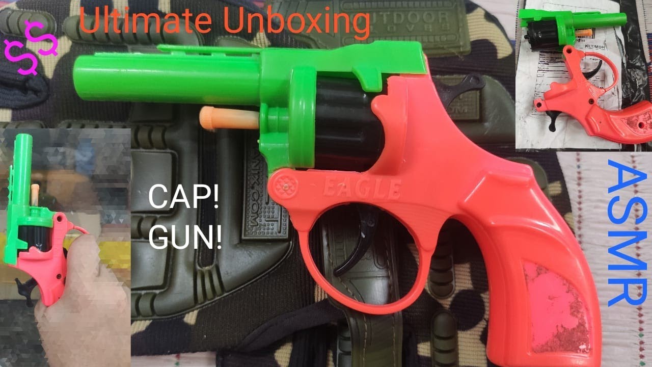 Ultimate unboxing with ASMR: 1$ Toy cap REVOLVER gun - Loud weapon ...