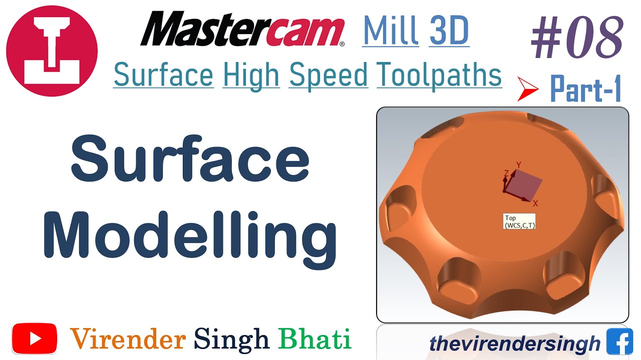 Surface Modelling in Mastercam || Mastercam Mill 3D || @VirenderSinghBhati || Revolve - YouTube