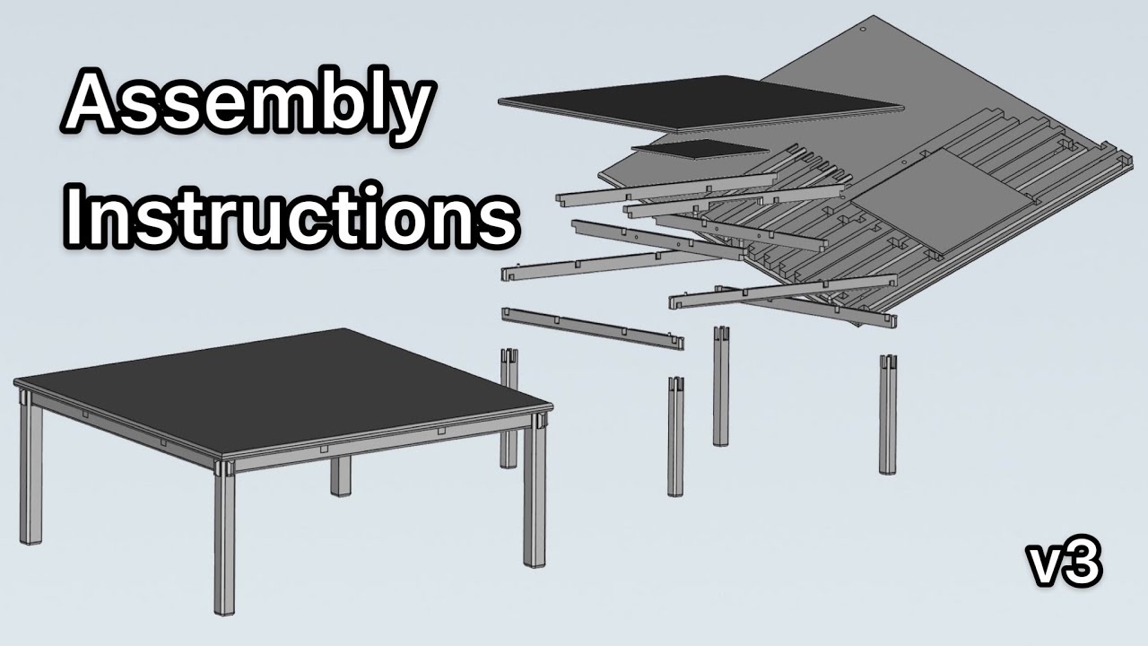 Assembling the Kotatsu Table (v3) - YouTube