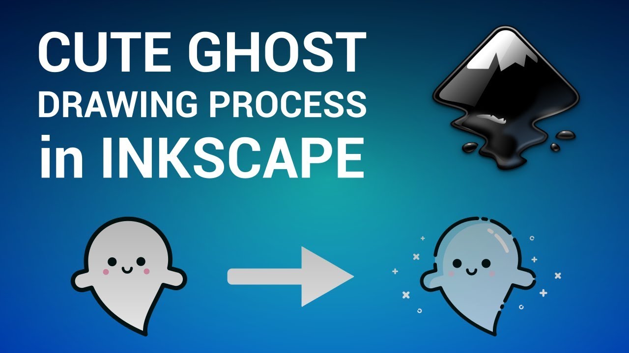Inkscape Design Process: Cute Ghost ( Vector Speed Drawing) - YouTube