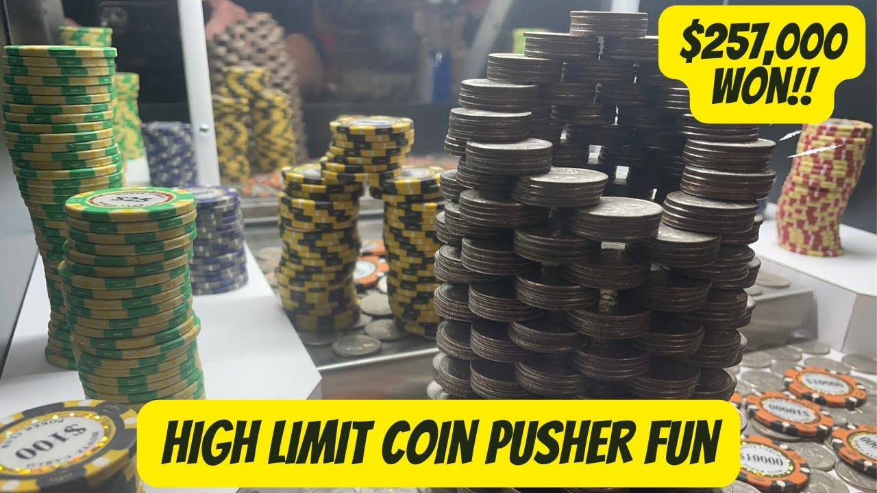 The Largest Coin Tower I've Ever Played. High Limit Coin Pusher. - YouTube