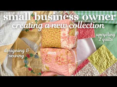 SEWING MY SEPTEMBER COLLECTION🍂🧡 || upcycling 2 vintage quilts into limited edition bags for fall