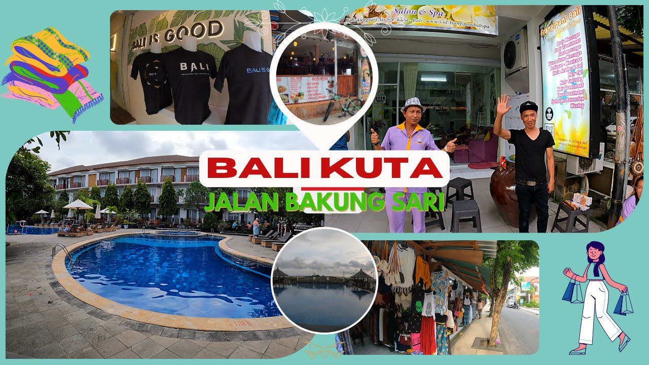 Bali Kuta Shopping Street Walking Tour/Guide Jalan Bakung Sari - YouTube