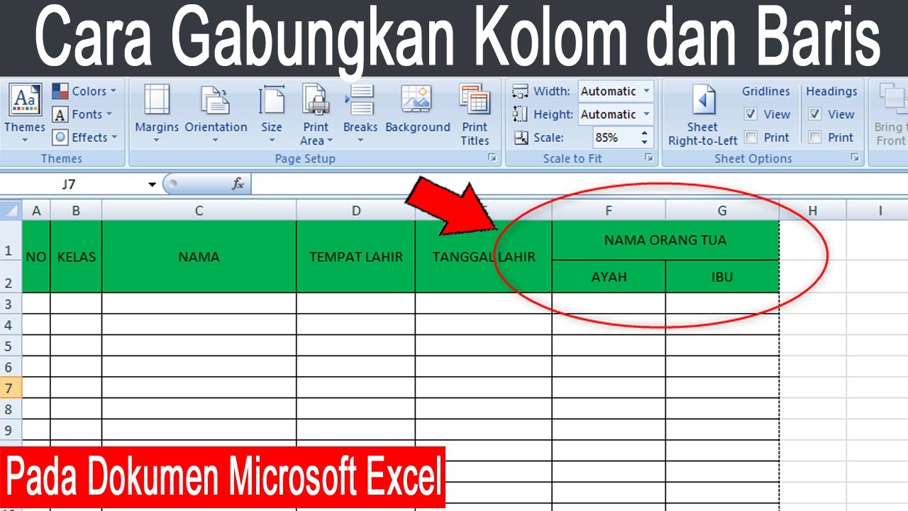 Cara Mudah Menggabungkan Kolom dan Baris di Excel - YouTube