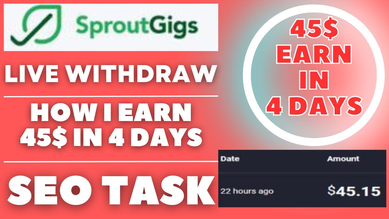 Live Sproutgigs 45$ Withdraw Proof 2023 | sproutgigs how to work ...