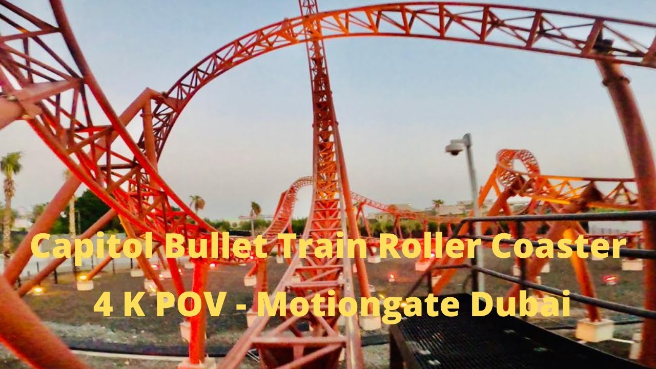 Capitol Bullet Train Roller Coaster Motiongate Dubai POV 4K - YouTube