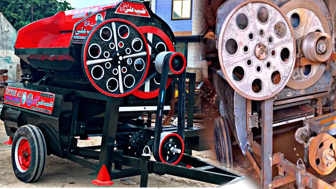 Wonderful process of making wheat thresher machine in local factory ...