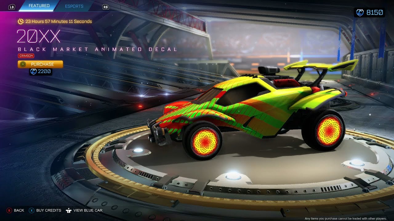 Rocket League Item Shop *CRIMSON 20XX BLACK MARKET DECAL* (April 17th ...