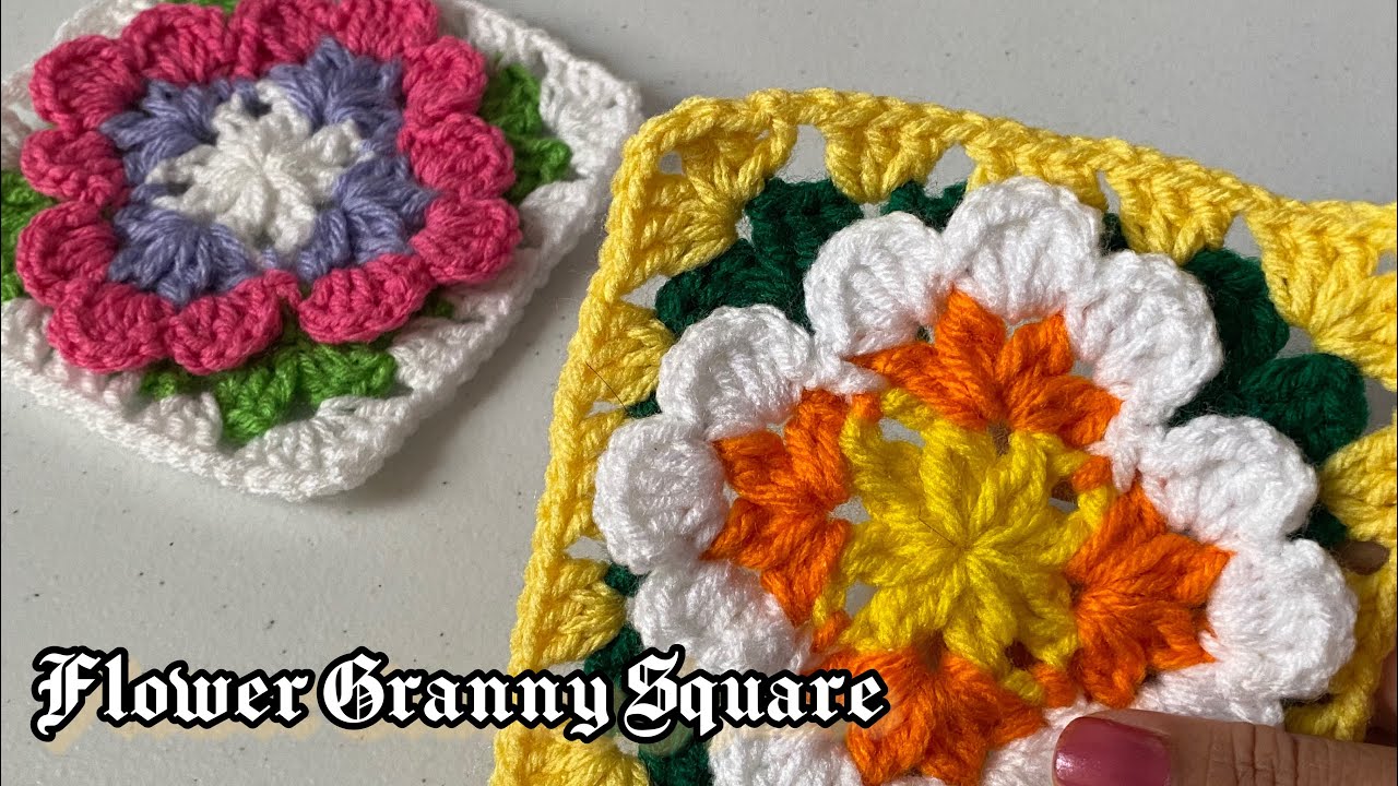 Flower Granny Square Tutorial - YouTube