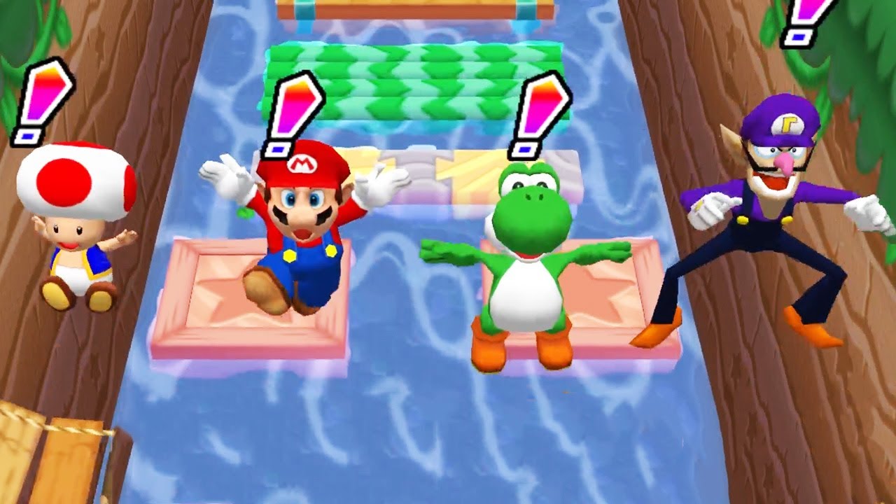 Mario Party 6 - All Funny Minigames #6 - Toad vs Mario vs Yoshi vs ...