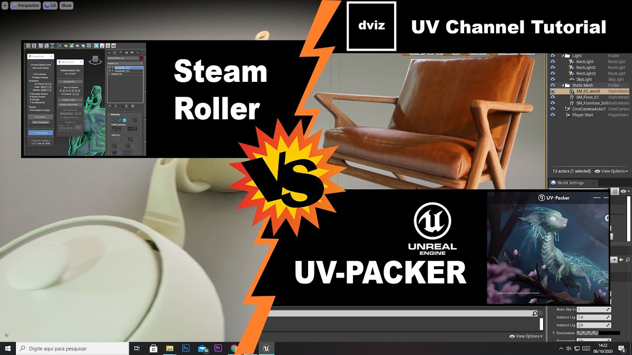 Tutorial Unreal Engine Free Tools - UV channel ( Steam Roller / UV Packer ) ( English ...