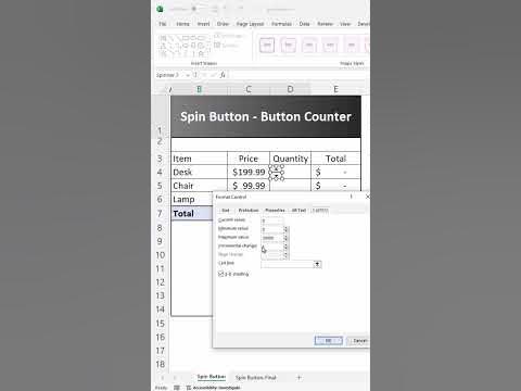 Spin Button | Button Counter in Excel #excel #spinbutton #button #counter #philipsmithmedia ...