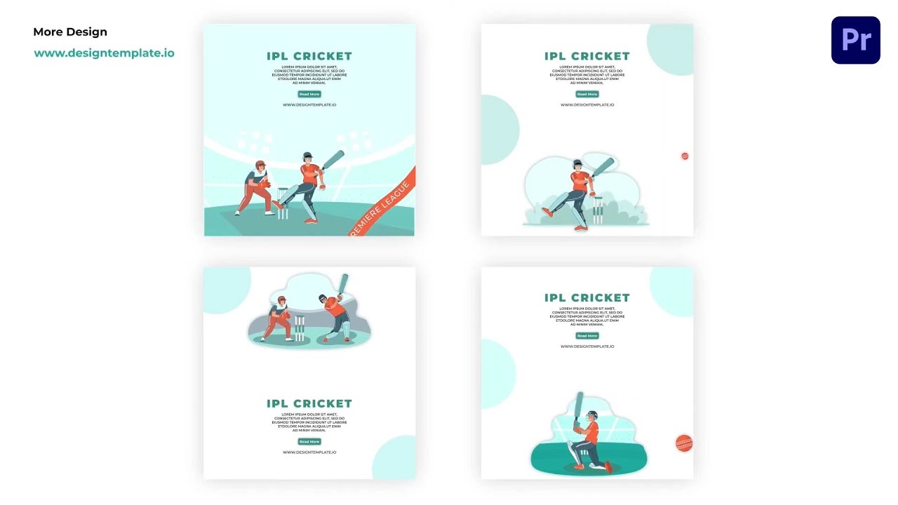 Vector IPL Cricket Instagram Post Premier Pro Template - YouTube