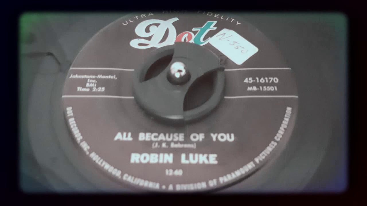 Robin Luke - All Because Of You (1960) - YouTube