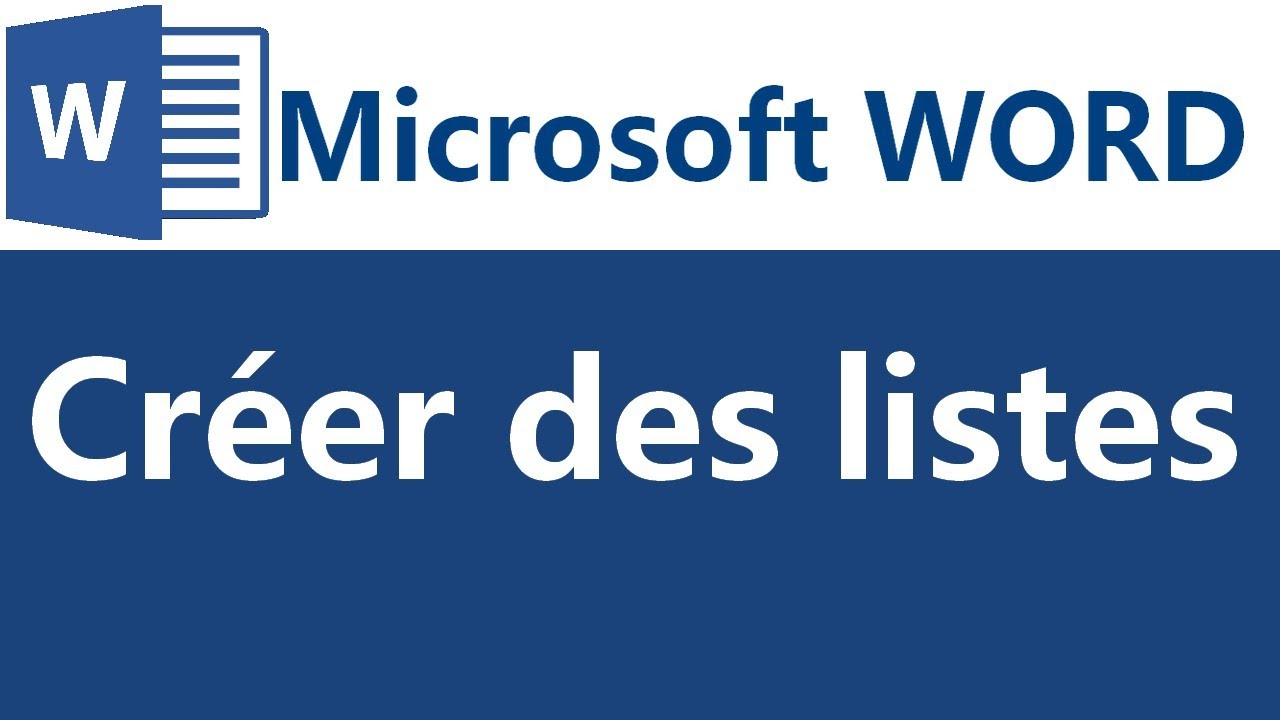 Créer des listes sous Microsoft Word - YouTube