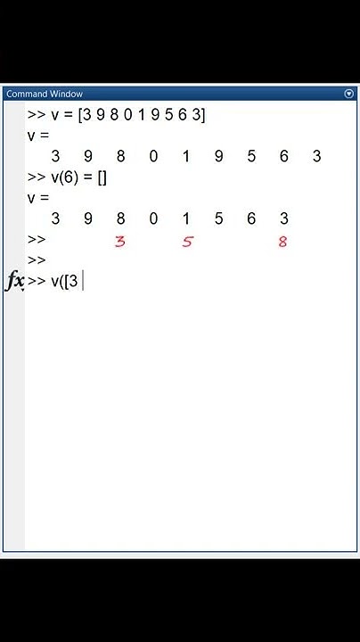 Delete Elements of a Vector | MATLAB #shorts - YouTube