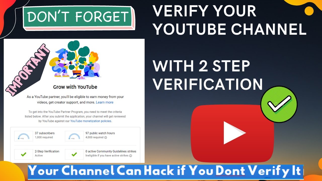 How to 2 Step Verify YouTube Channel 2 Step Verification YouTube ...