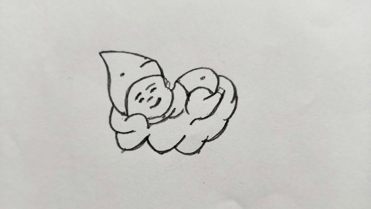 Sleeping baby drawing with 9 dots || how easy draw baby || draw step by ...