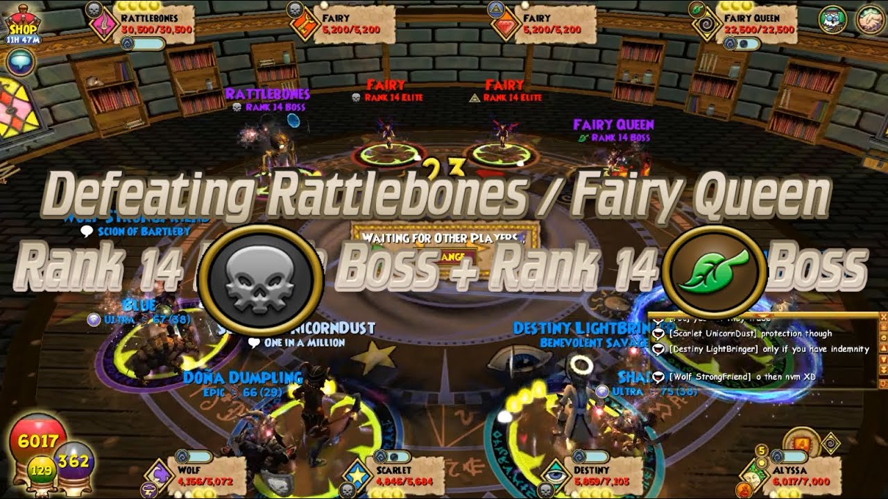 Wizard101 : Defeating Rattlebones + Fairy Queen - Rank 14 - One Shot ...