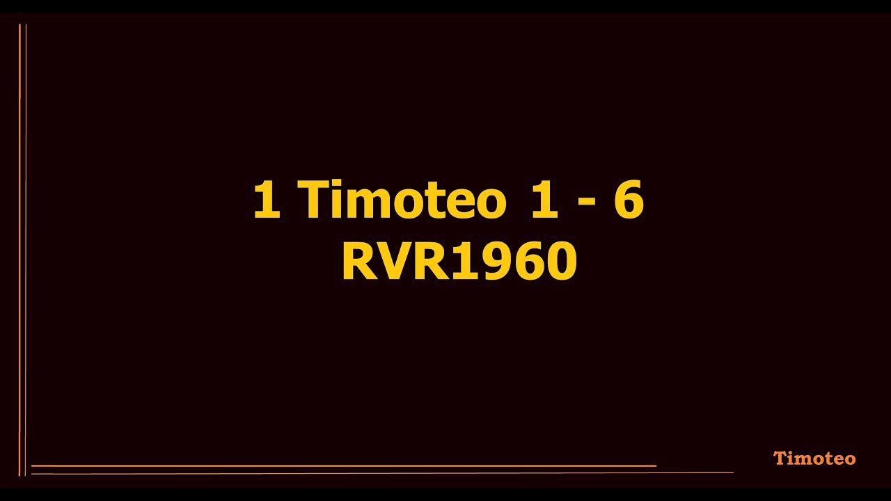 La Biblia hablada / 1 Timoteo 1 - 6 - YouTube